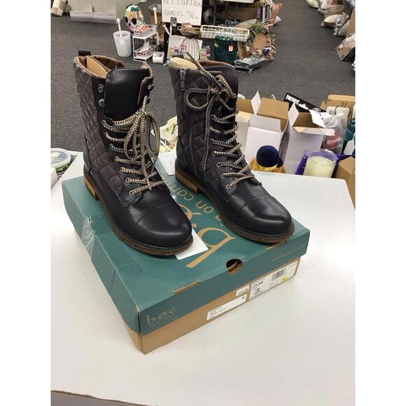 b.o.c. | Shoes | Boc Boots Cobie Block Heel Booties Navydk Grey Slate ...